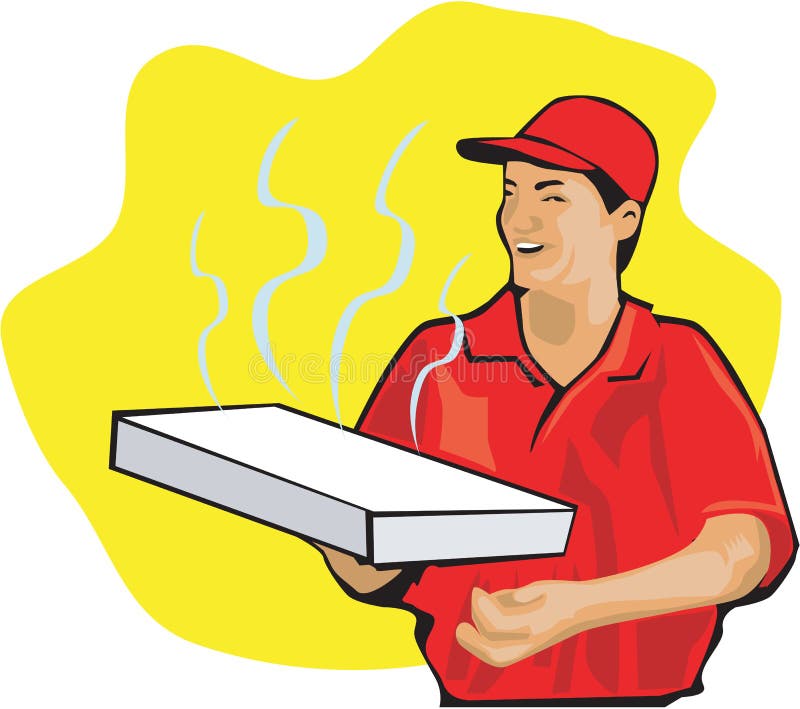 Pizza Delivery Vector Illustration Stock Vector - Illustration of fresh ...