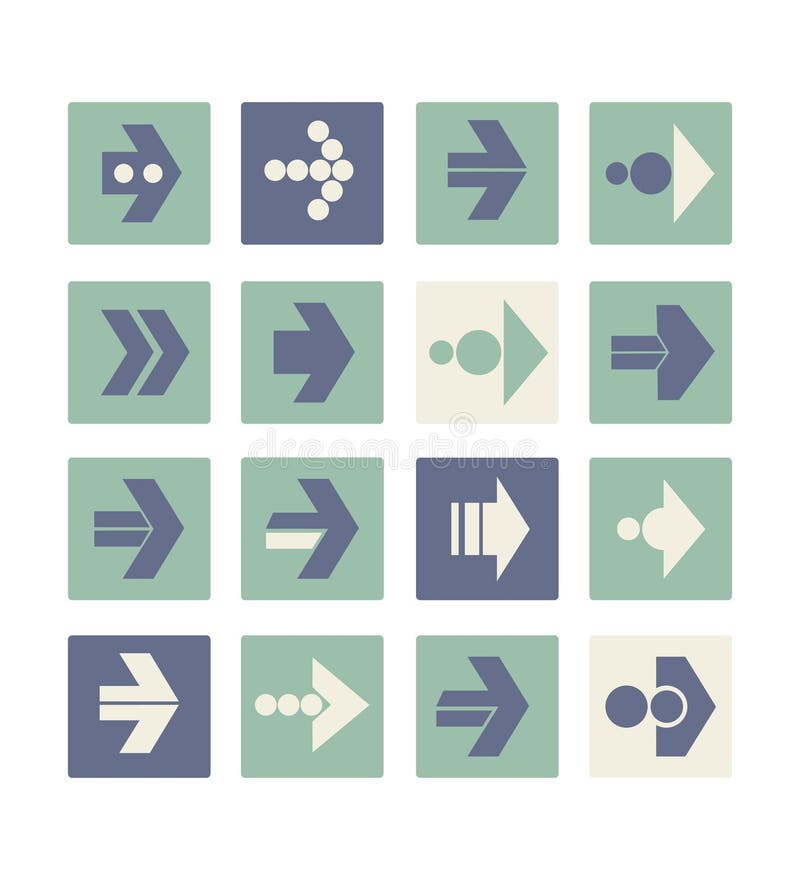 Vector Illustration of Plain Arrow Icons. Eps10. Stock Illustration ...