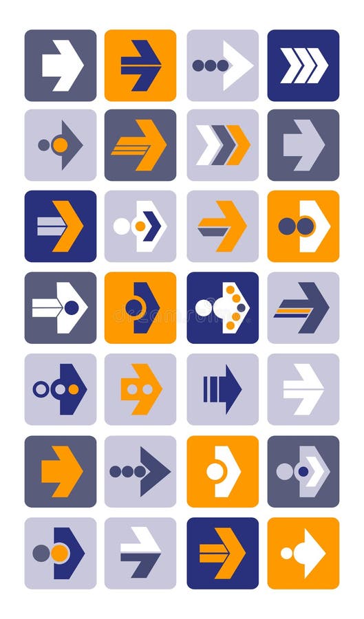 Vector Illustration of Plain Arrow Icons. Eps10. Stock Illustration ...
