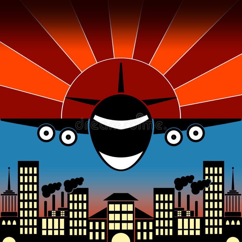 Airplane Over House Stock Illustrations – 159 Airplane Over House Stock ...