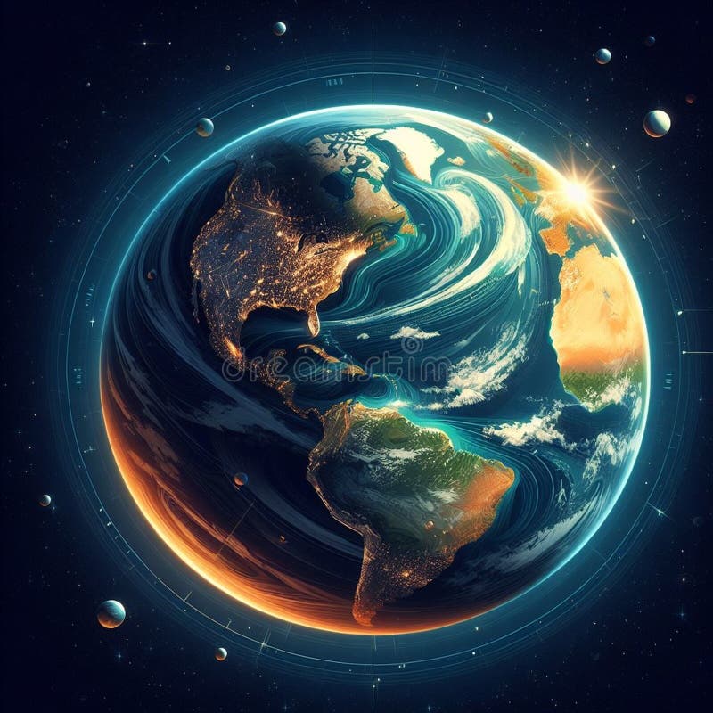 Planet Earth in Space. Vector Stock Illustration - Illustration of ...
