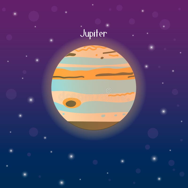 Vector Illustration of the Planet Jupiter in Space Stock Vector ...