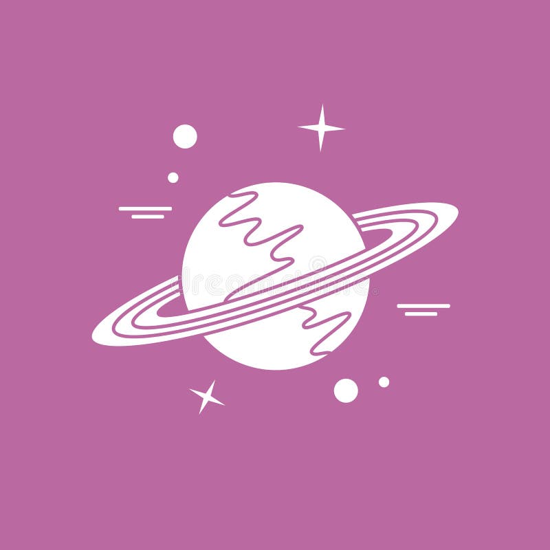 Vector Icon Planet Saturn with Rings. Astronomy Stock Vector ...