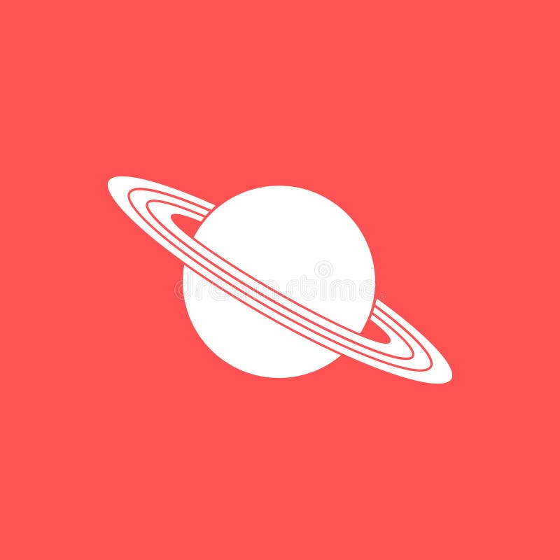 Vector Icon Planet Saturn with Rings. Astronomy Stock Vector ...