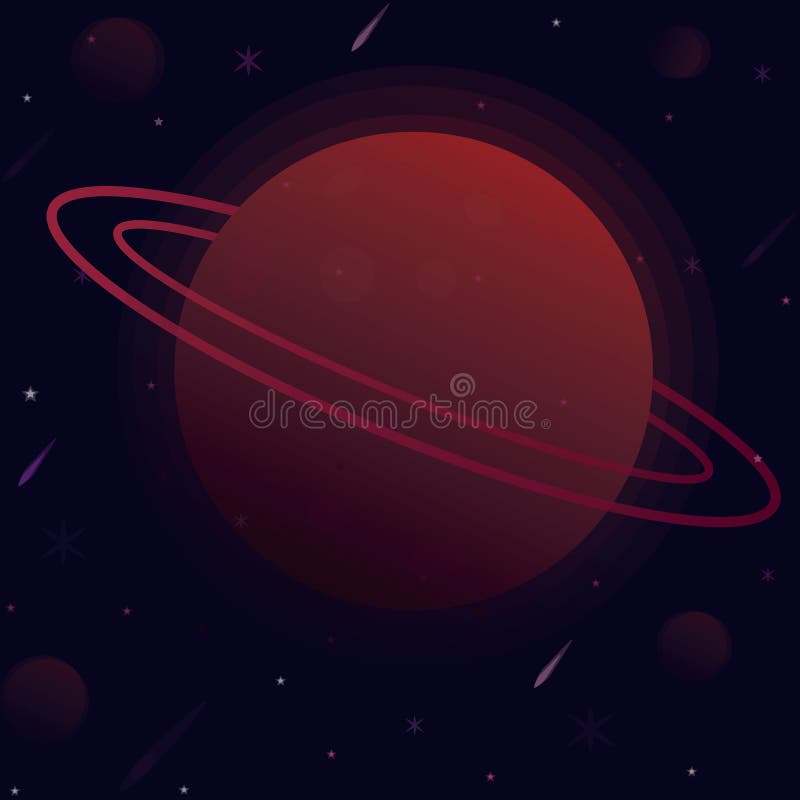 Vector Illustration Planet with the Sphere of Space Around a Star ...