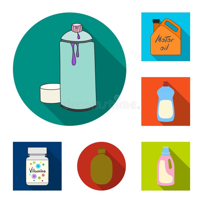 Vector Design of Plastic and Container Sign. Collection of Plastic and ...