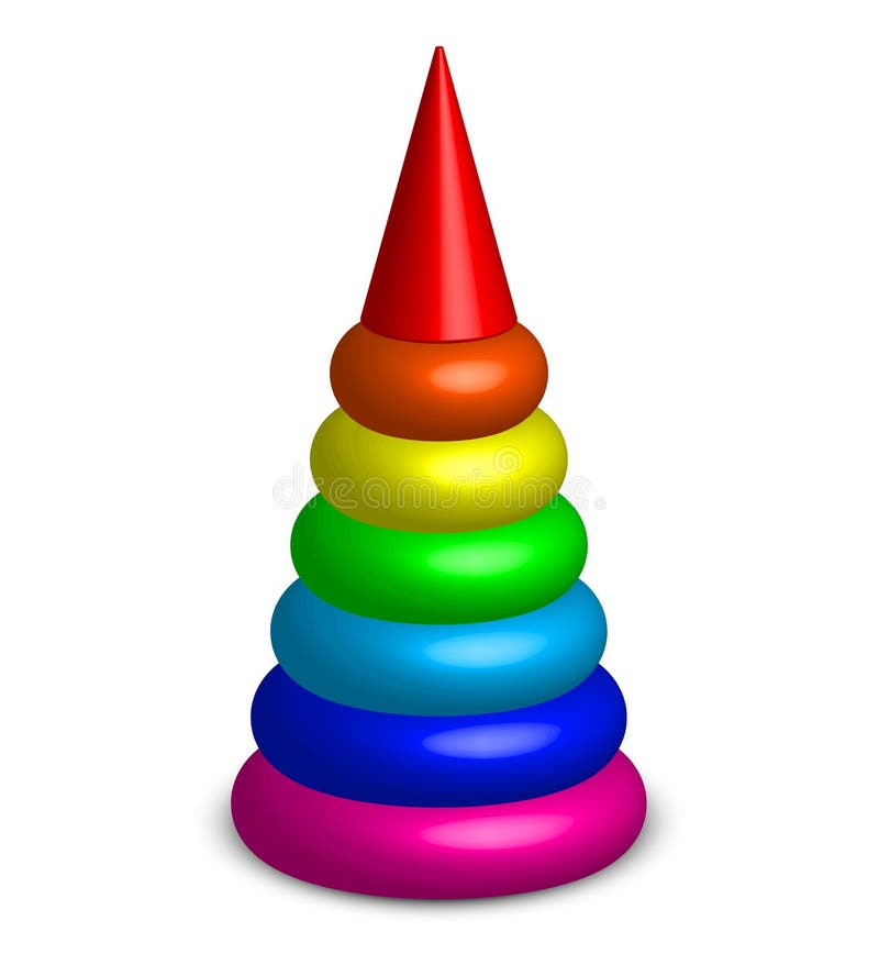 Plastic toy pyramid stock vector. Illustration of object - 30058033