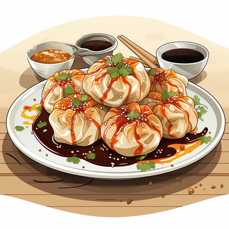 Veg Momos vector stock illustration. Illustration of traditional ...