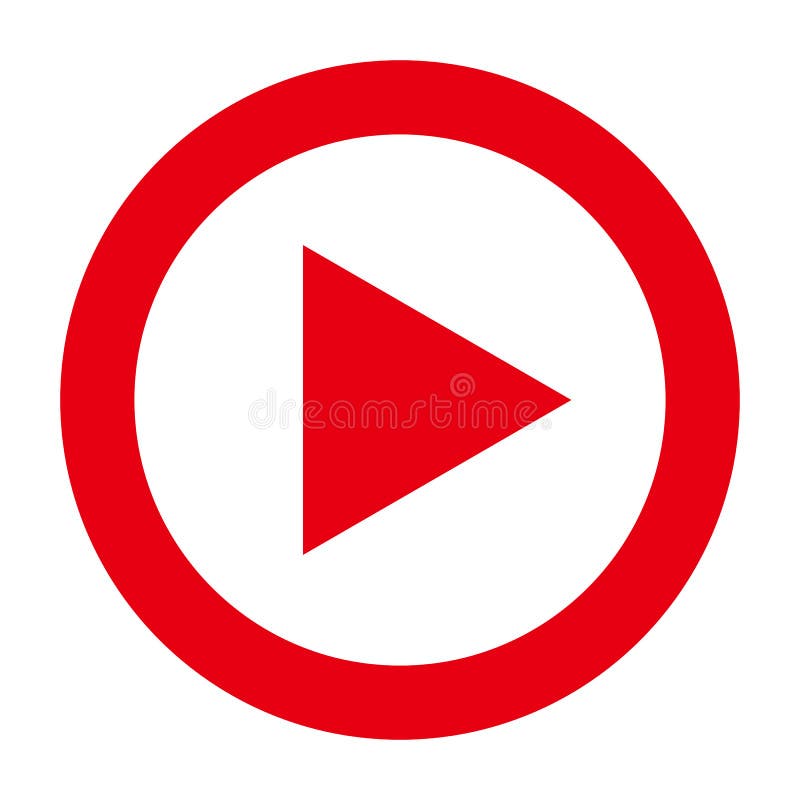 Red Play Button Icon. Vector. Stock Vector - Illustration of play, arts ...