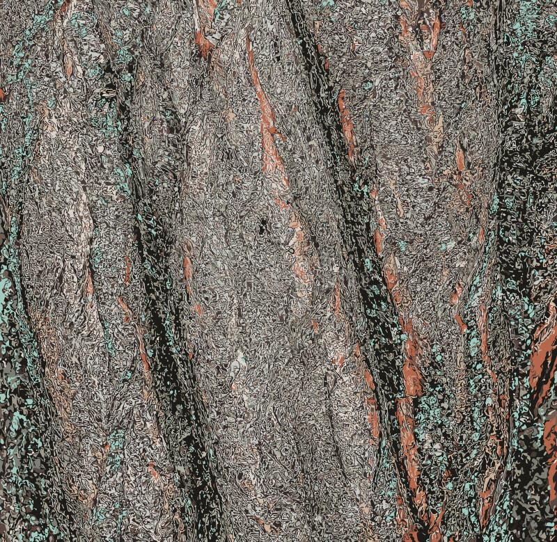 Vector Illustration of Plum Tree Bark Background - Latin Name - Prunus ...