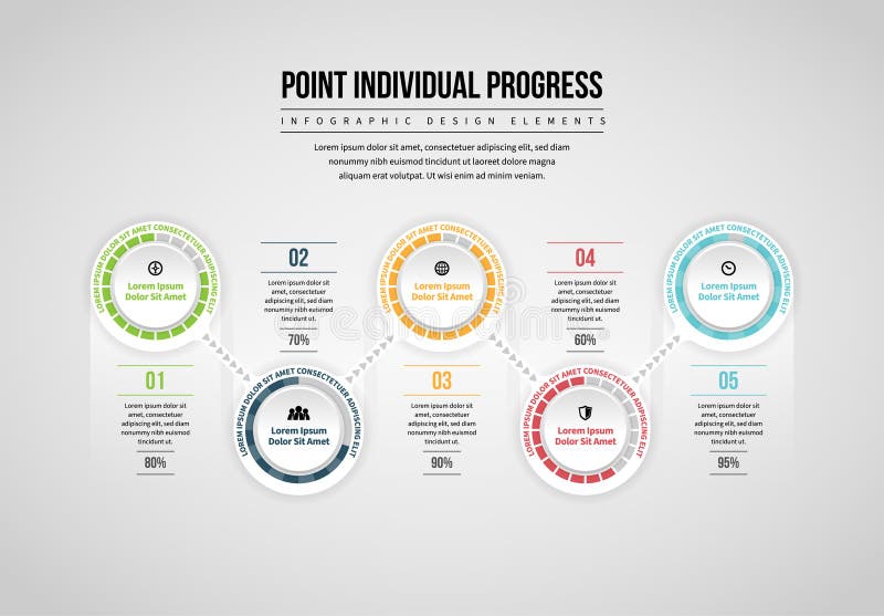 Point Individual Progress Infographic Stock Vector - Illustration of ...