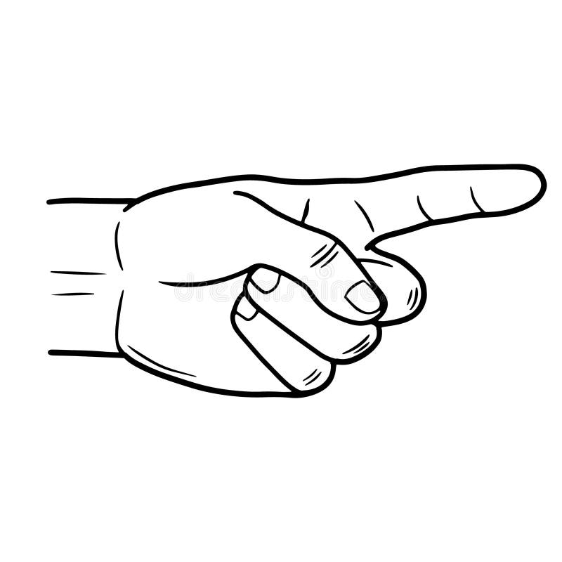 Vector Illustration of a Pointing Finger. Stock Vector - Illustration ...