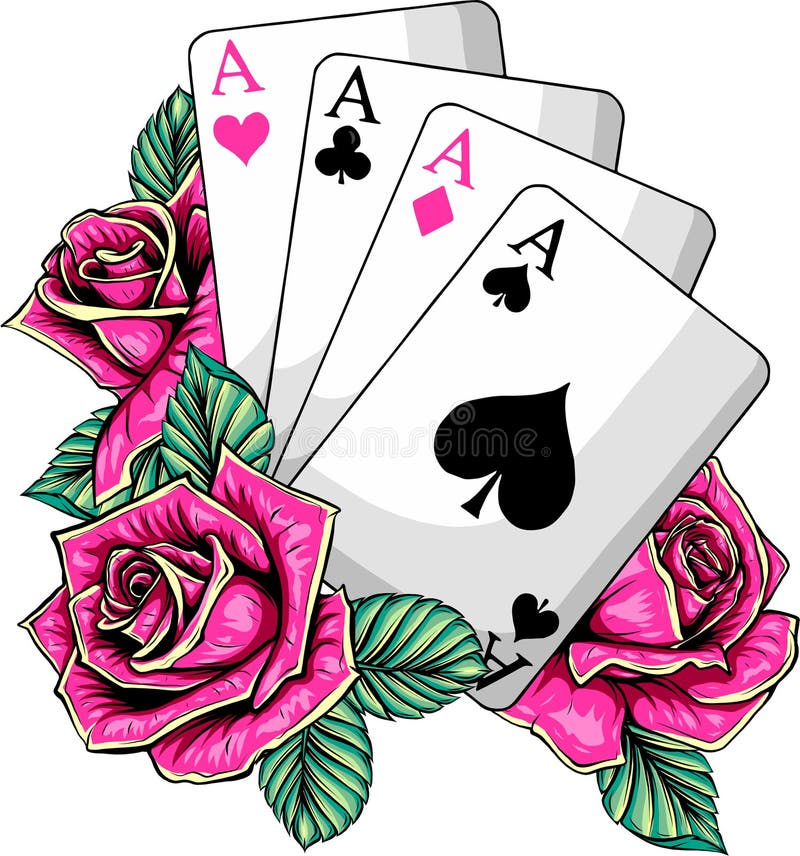 Four Aces Poker Card Tattoo, Vector Illustration Stock Vector ...