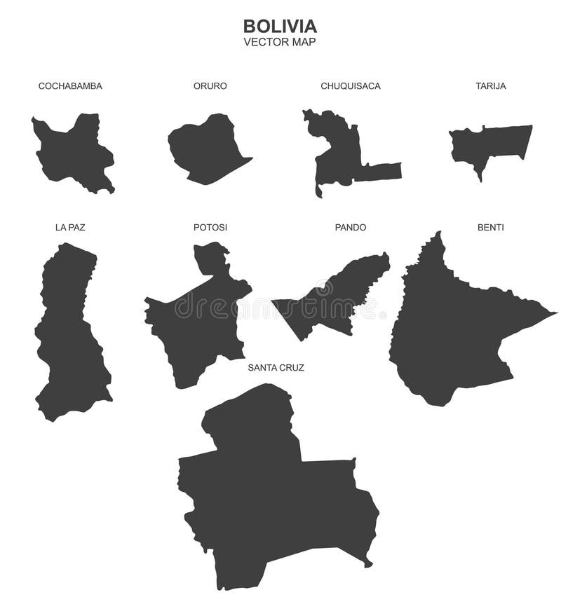 Political Map of Bolivia Isolated on Transparent Background Stock ...
