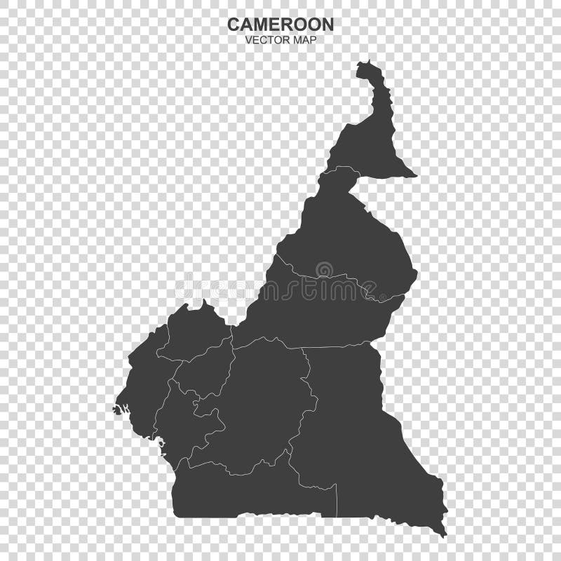Political Map of Cameroon Isolated on Transparent Background Stock Vector - Illustration of ...