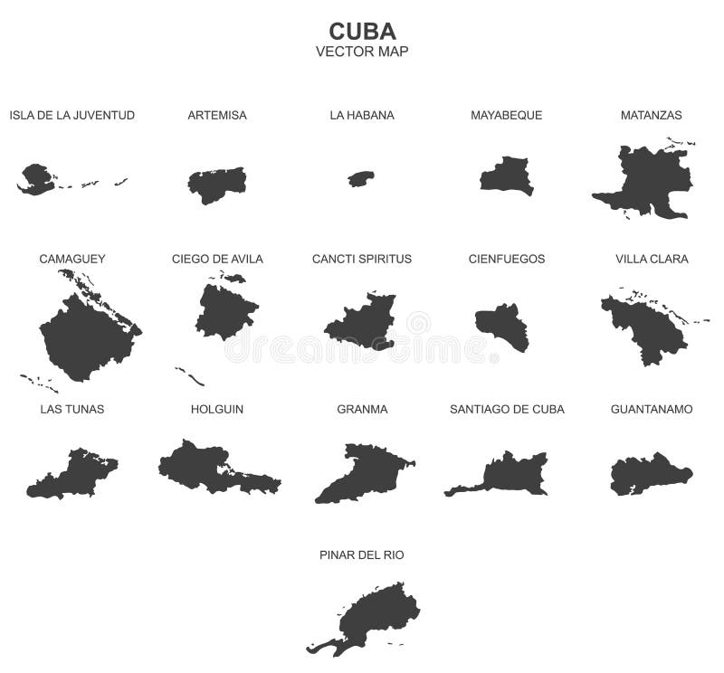 Political Map of Cuba Isolated on Transparent Background Stock Vector ...