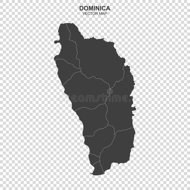 Political Map of Dominica Isolated on Transparent Background Stock ...