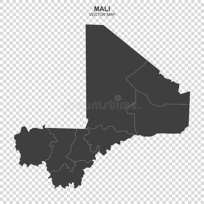 Political Map of Mali Isolated on Transparent Background Stock Vector ...