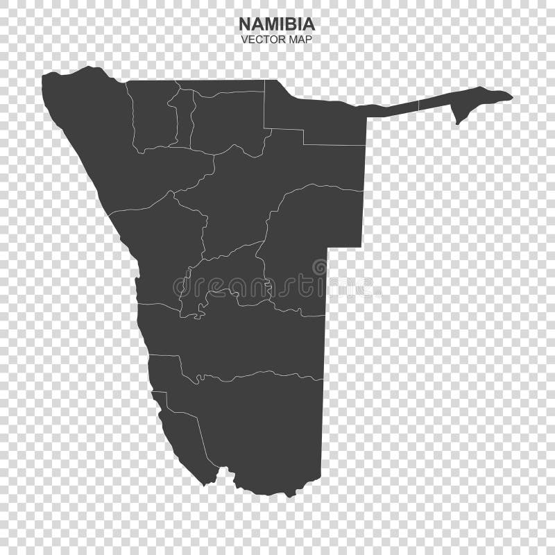 Political Map of Namibia Isolated on Transparent Background Stock ...