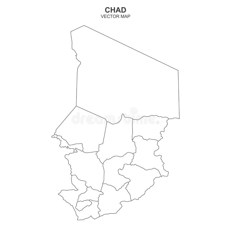 Outline Map of Chad. Vector Illustration. Stock Vector - Illustration ...