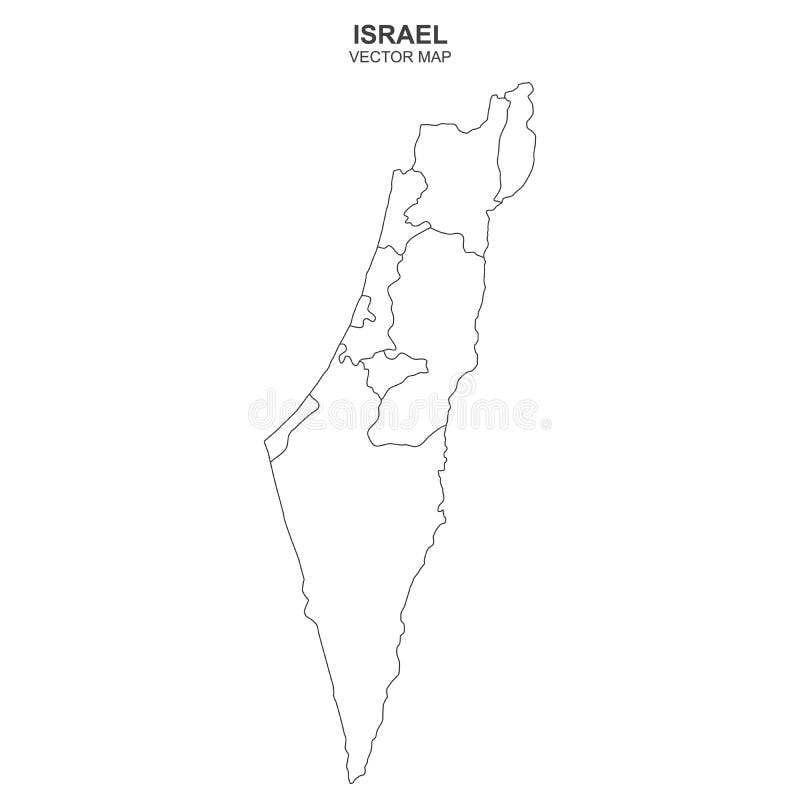 Political map of Israel stock vector. Illustration of contour - 24975728