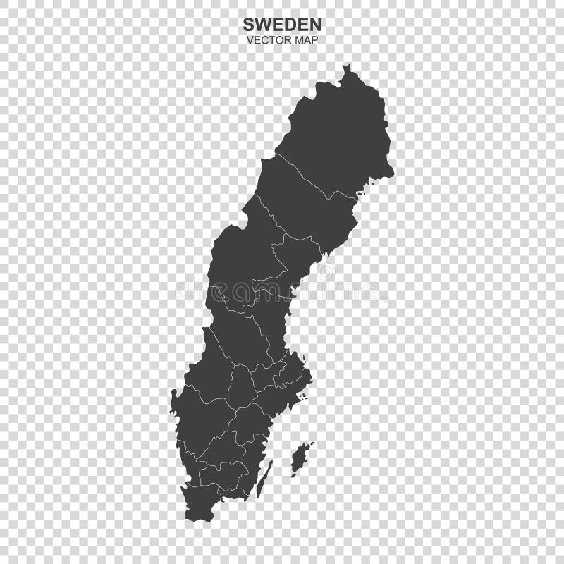 Political Map of Sweden Isolated on Transparent Background Stock Vector ...