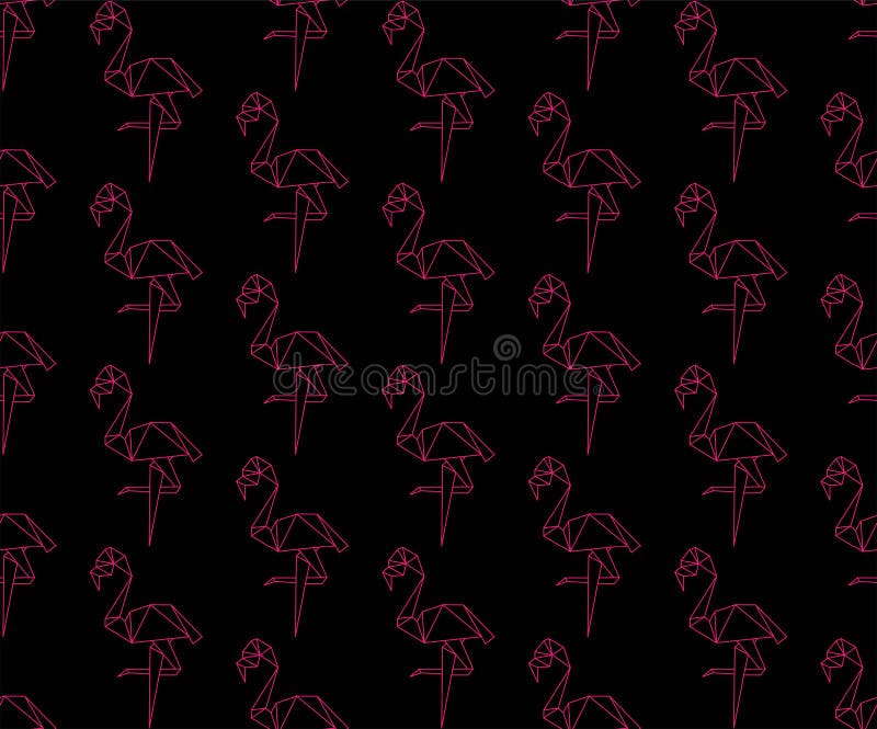 Vector Illustration. Polygonal Abstract Linear Flamingo. Geometric ...