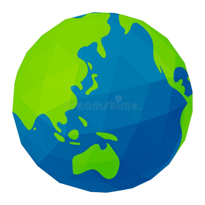 Vector Illustration of Polygonized Earth Globe Stock Vector ...
