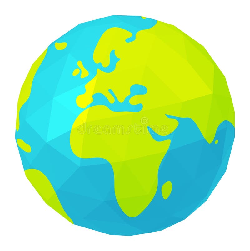Vector Illustration of Polygonized Earth Globe Stock Vector ...