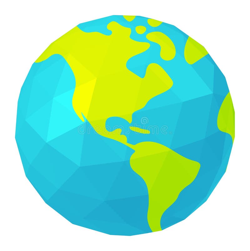 Vector Illustration of Polygonized Earth Globe Stock Vector ...