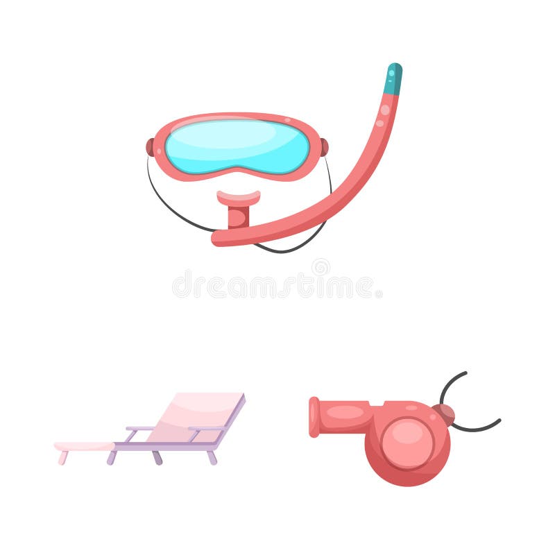 Vector Design of Pool and Swimming Logo. Set of Pool and Activity Stock ...