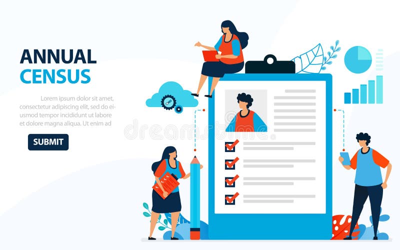 Vector Illustration for 2020 Population Census. Digital Concept with ...