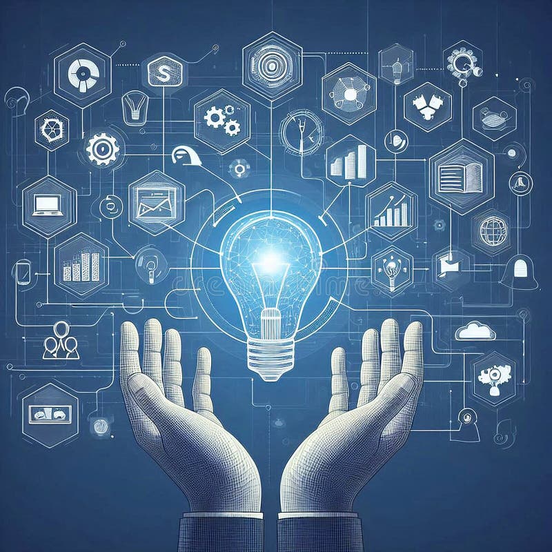 Integration Data System Wireframe Hands Representing System Integration ...
