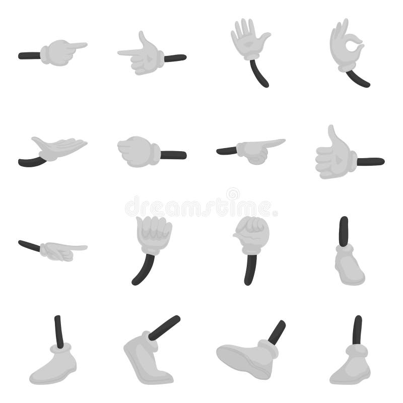Vector Illustration of Pose and Comical Symbol. Set of Pose and ...