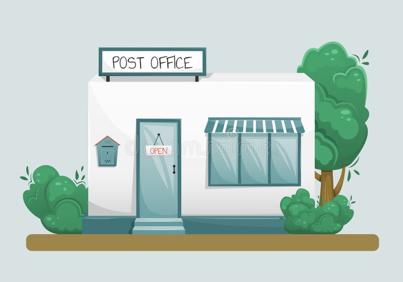 Vector Illustration of the Post Office Building. Mail Delivery Stock ...