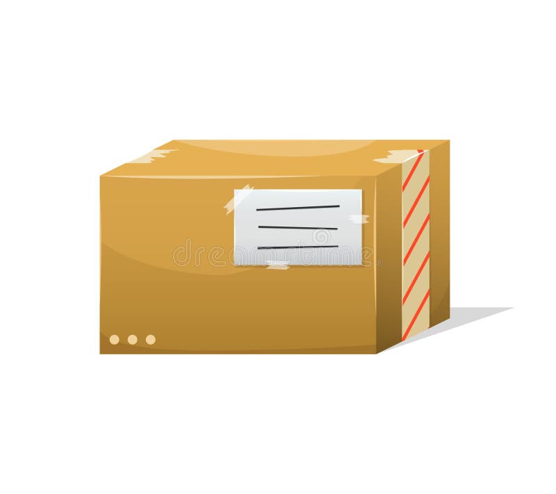 Vector Illustration of a Postal Parcel in a Box with a Delivery Address ...