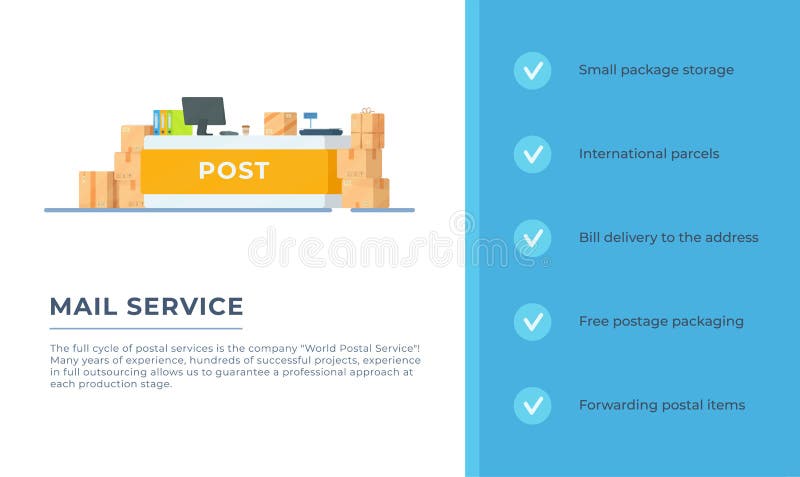 Vector Illustration of Postal Service. Stock Vector - Illustration of ...