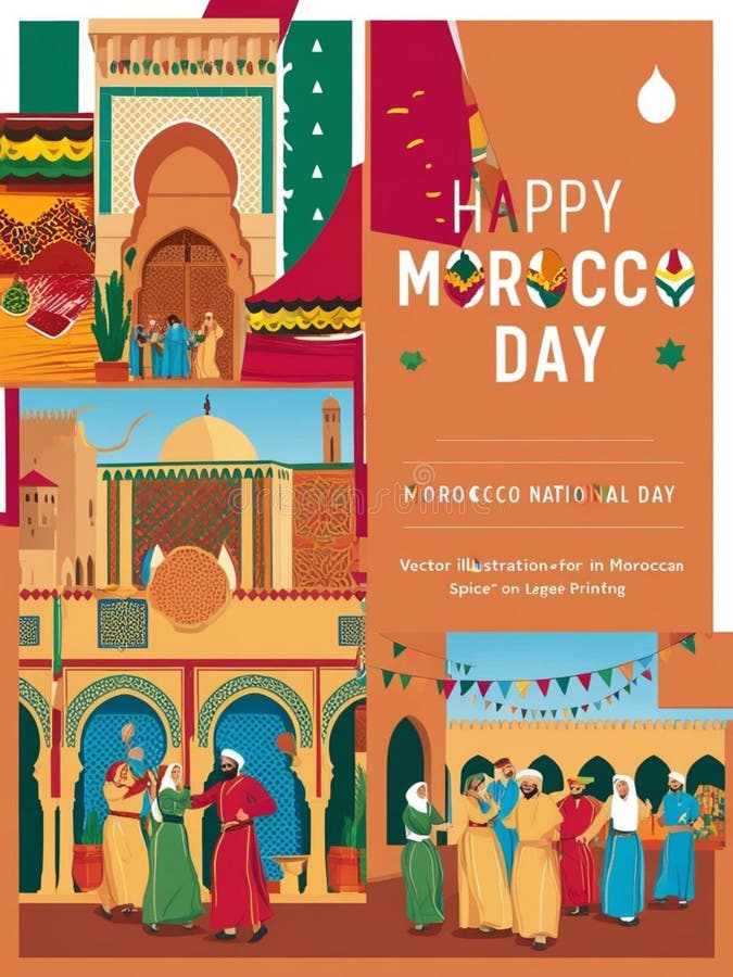 Vector Illustration Poster for the Morocco National Day.Vector ...