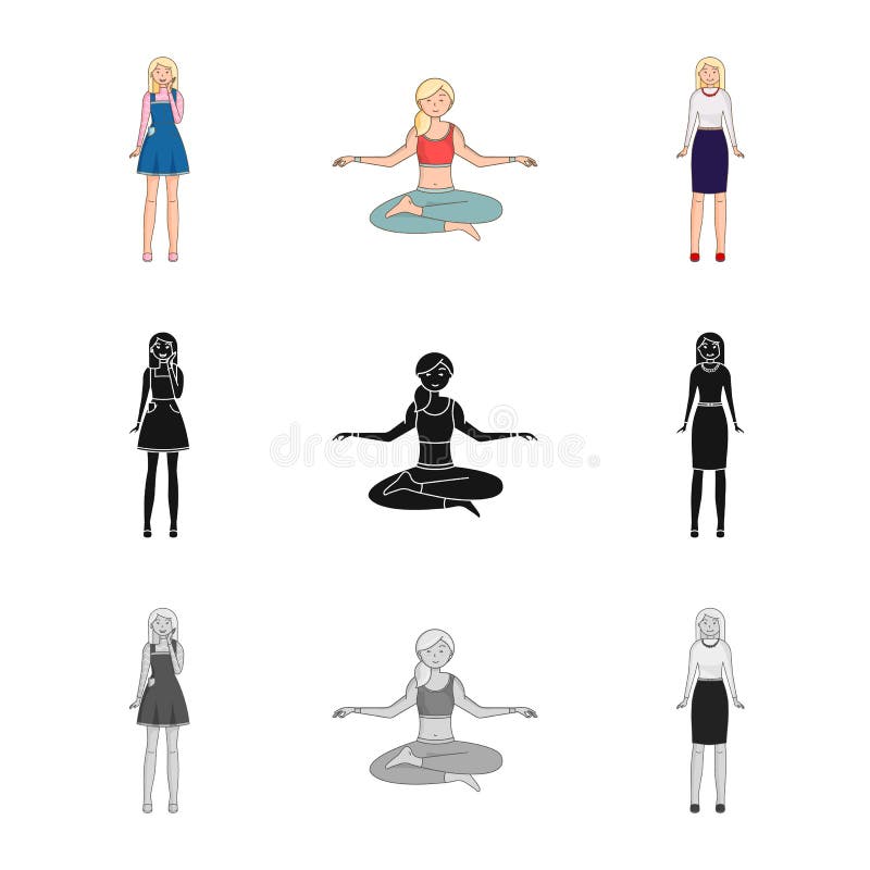 Vector Illustration of Posture and Mood Icon. Collection of Posture and ...