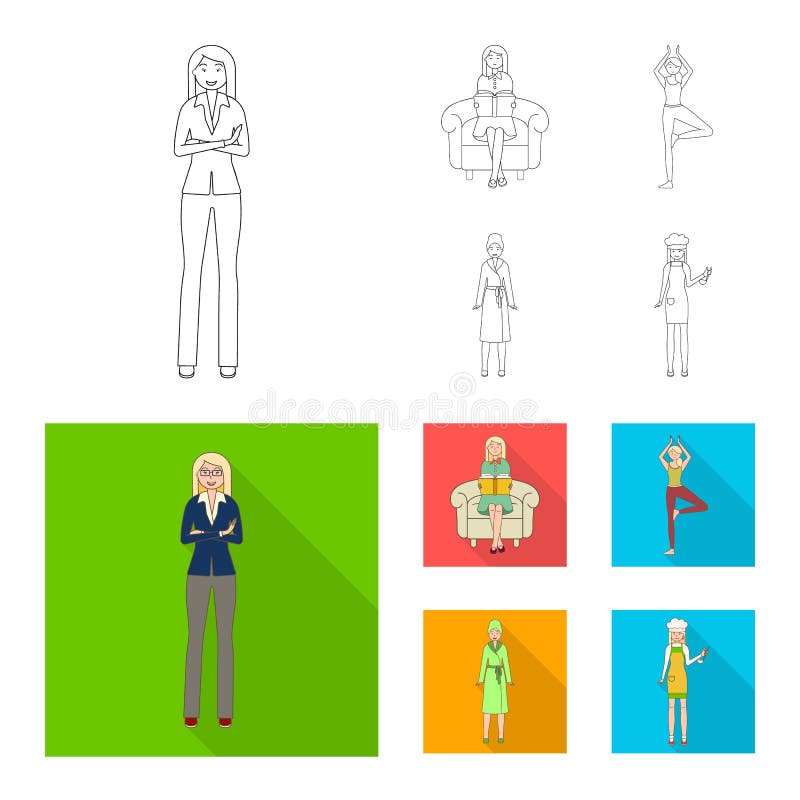 Vector Design of Posture and Mood Sign. Collection of Posture and ...