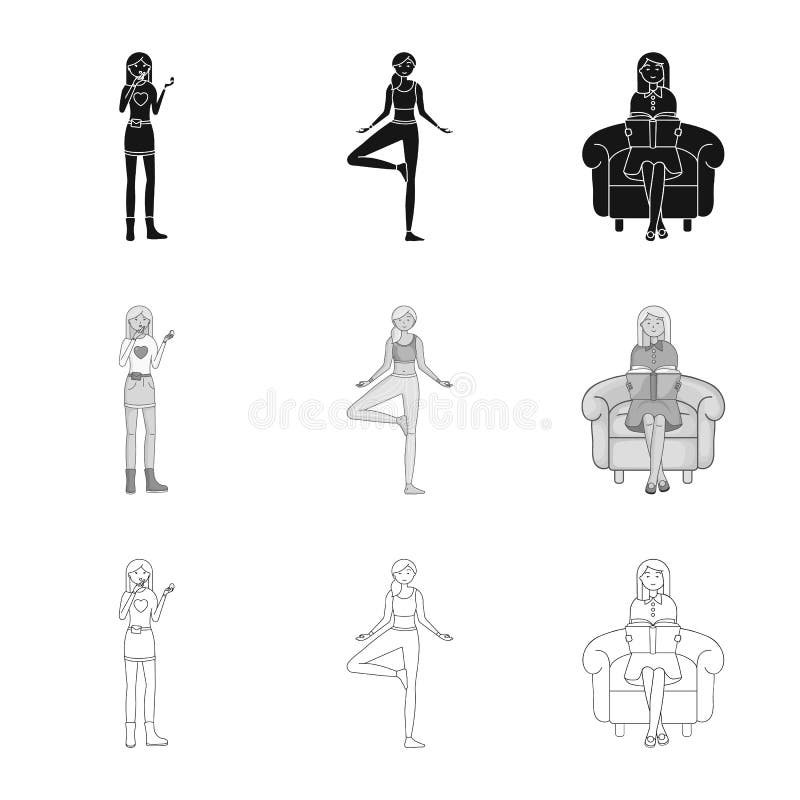 Vector Design of Posture and Mood Icon. Collection of Posture and ...