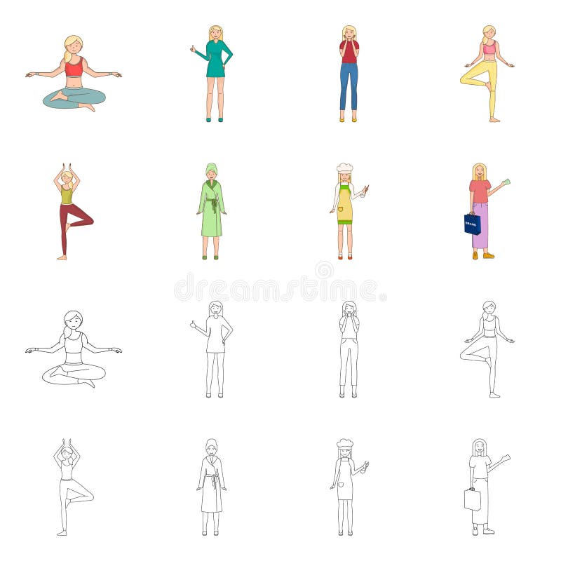 Vector Design of Posture and Mood Icon. Collection of Posture and ...