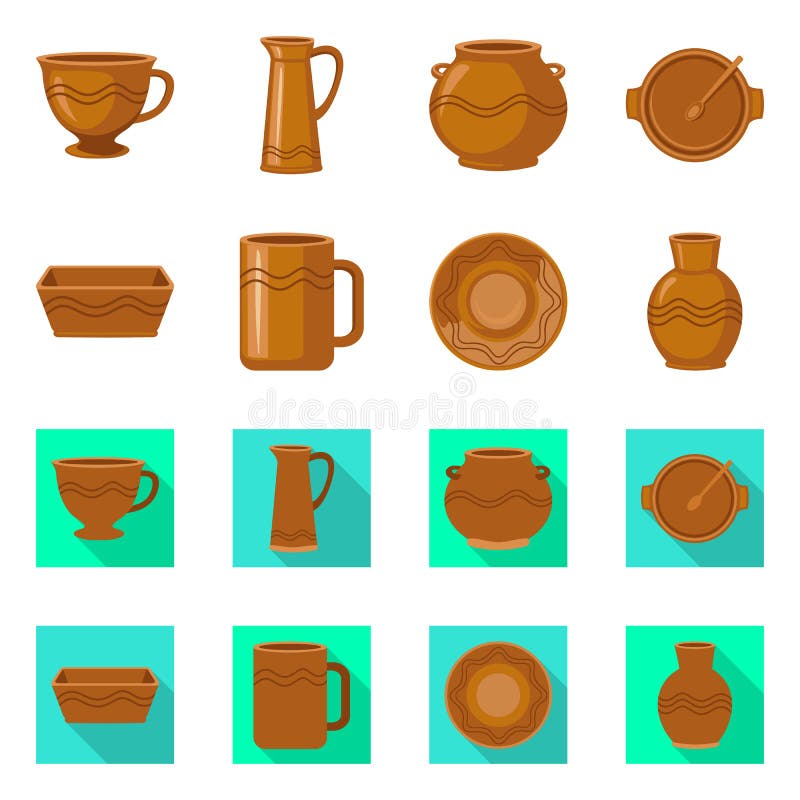 Vector Design of Pottery and Ware Sign. Set of Pottery and Clayware ...