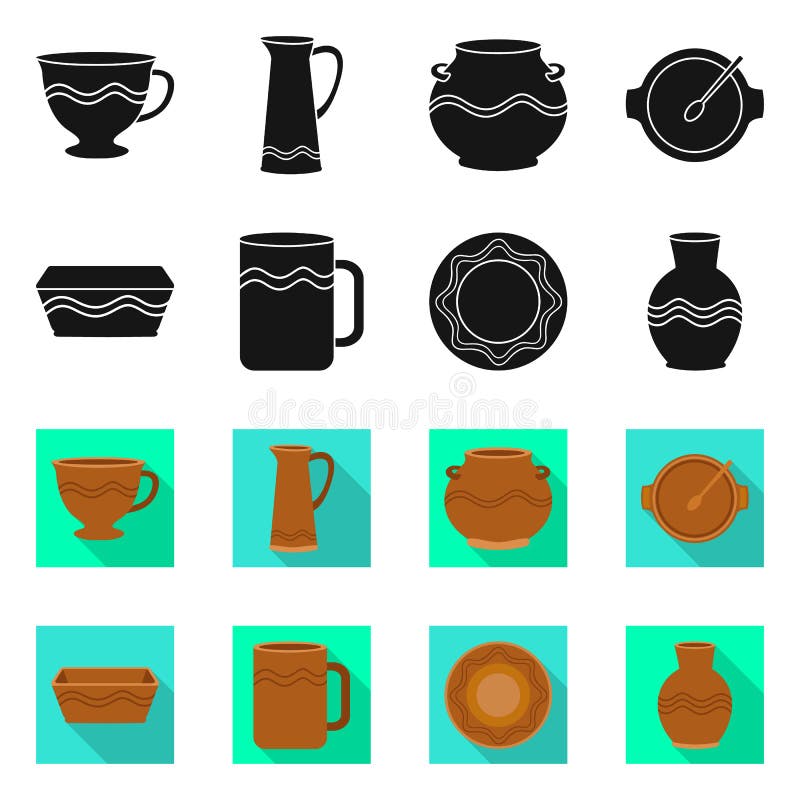 Vector Design of Pottery and Ware Icon. Set of Pottery and Clayware ...