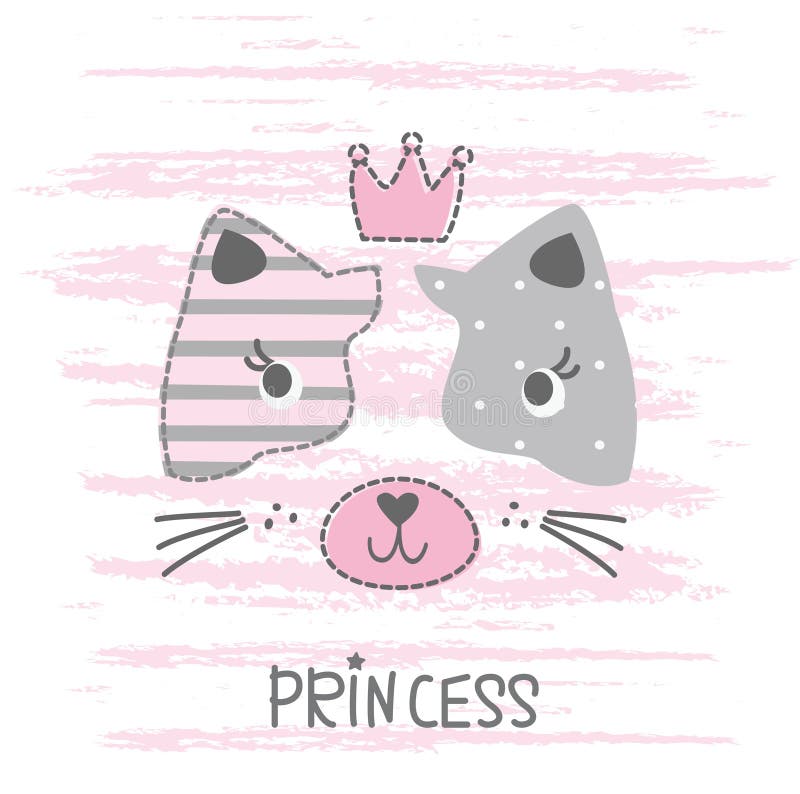 Vector Illustration with Princess Cat Stock Vector - Illustration of ...