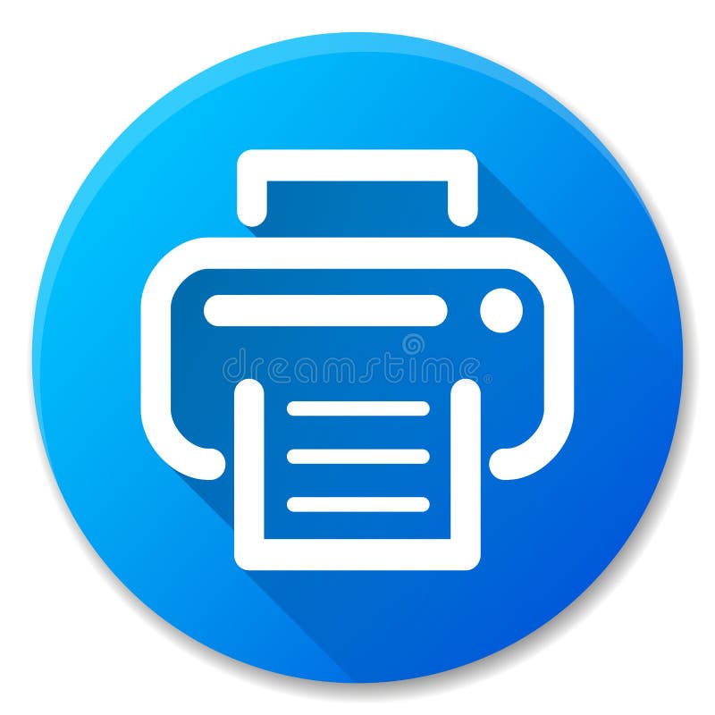 Vector Printer Blue Circle Icon Stock Vector - Illustration of symbol ...