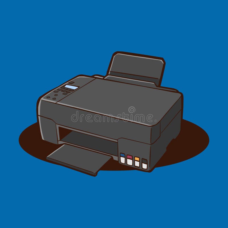 Vector Illustration of Printer Office Tools for Poster or Graphic ...