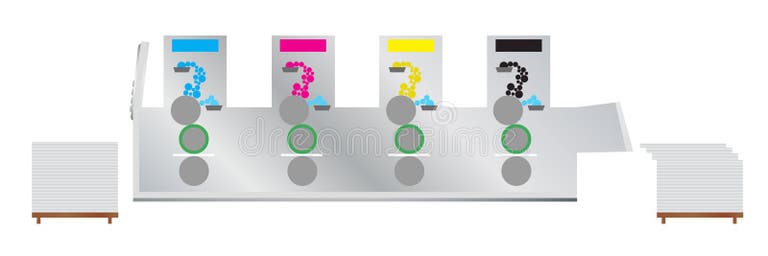 Digital Offset Printing Four Color Press Stock Illustrations – 42 ...