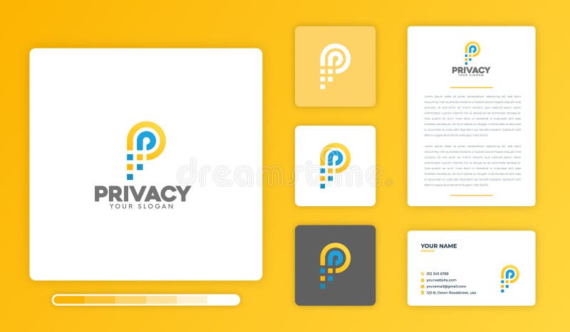 Vector Illustration Privacy Logo Design Stock Vector - Illustration of ...