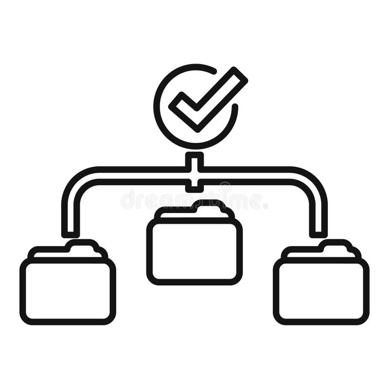 Vector Illustration of a Process Chart with a Check Mark, Symbolizing ...